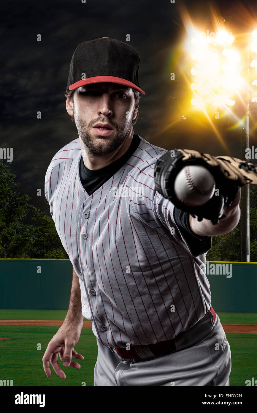 Baseball Player on a baseball Stadium Stock Photo - Alamy