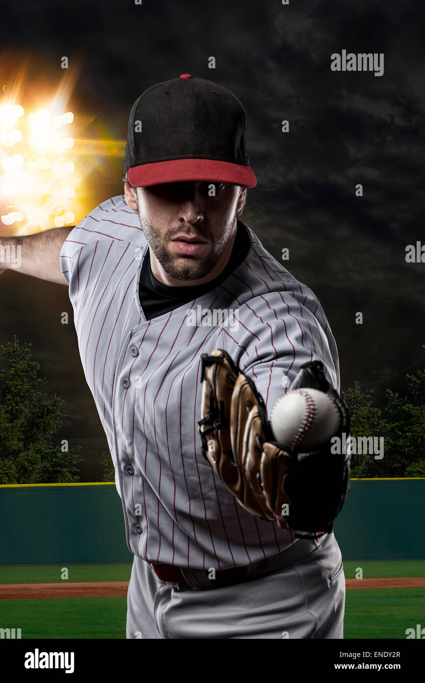 Baseball Player on a baseball Stadium Stock Photo - Alamy