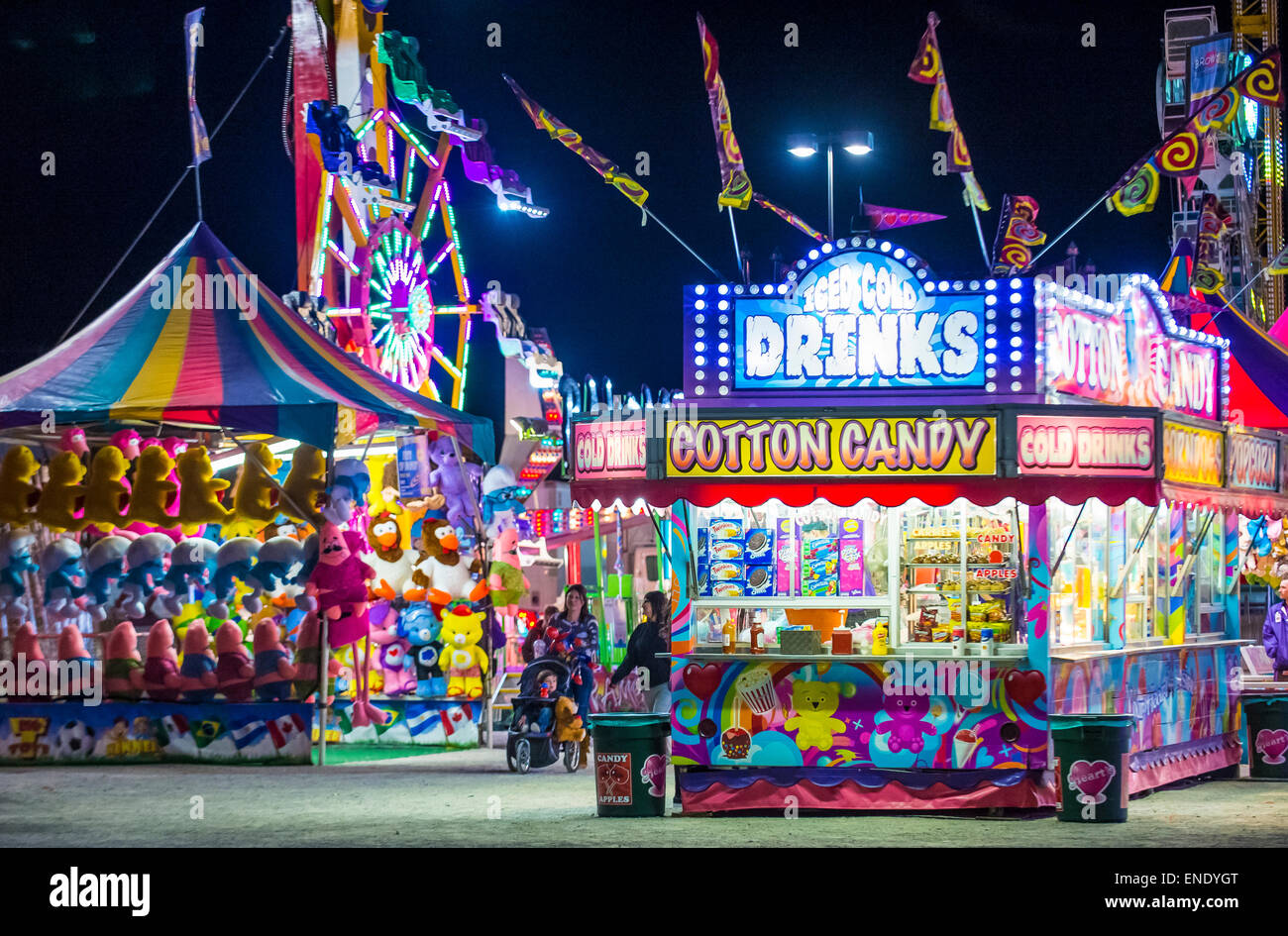 Amusement park at the Clark County Fair and Rodeo held in Logandale ...
