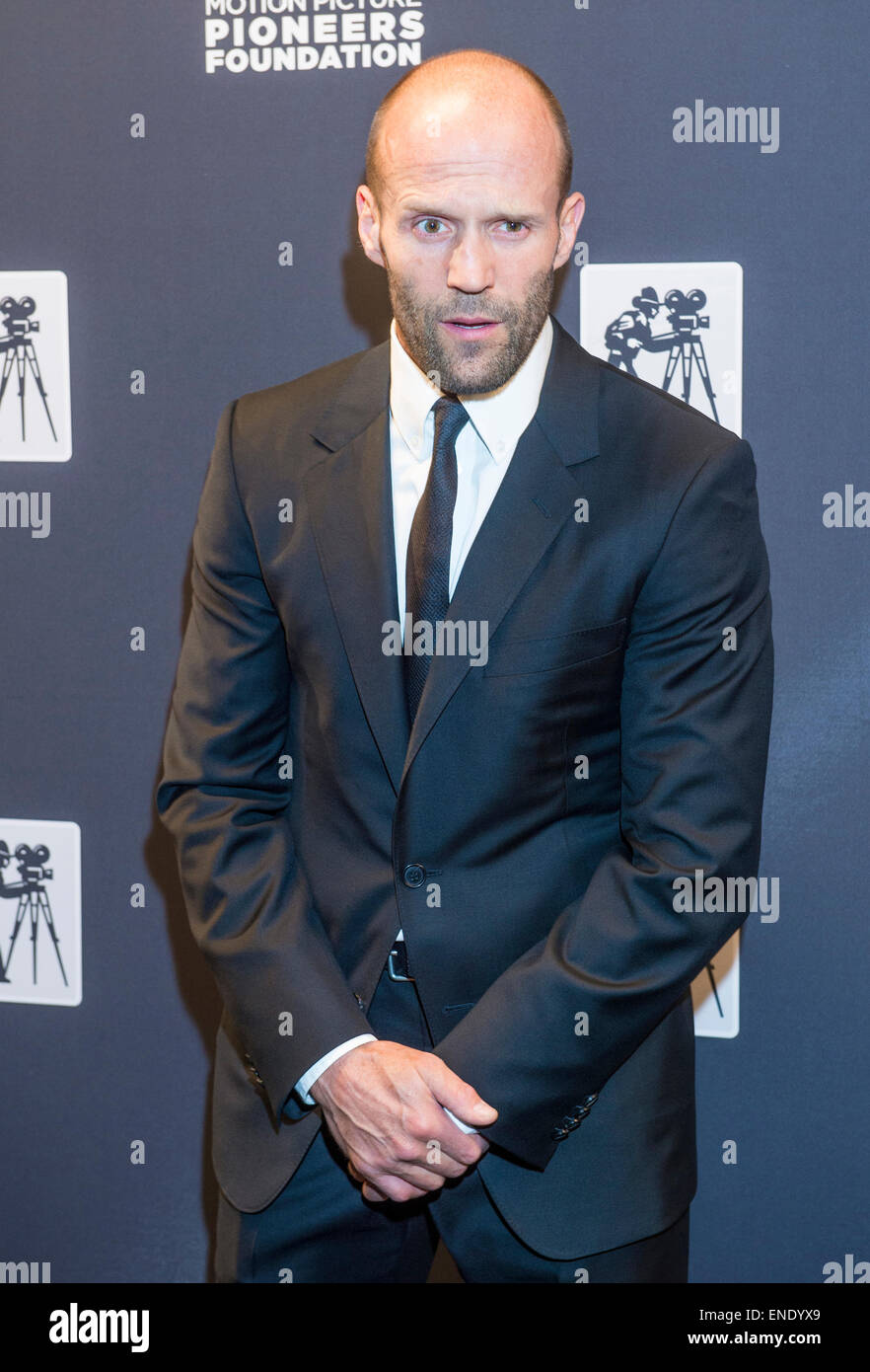 Actor Jason Statham attends the Pioneer Dinner during 2015 CinemaCon in ...