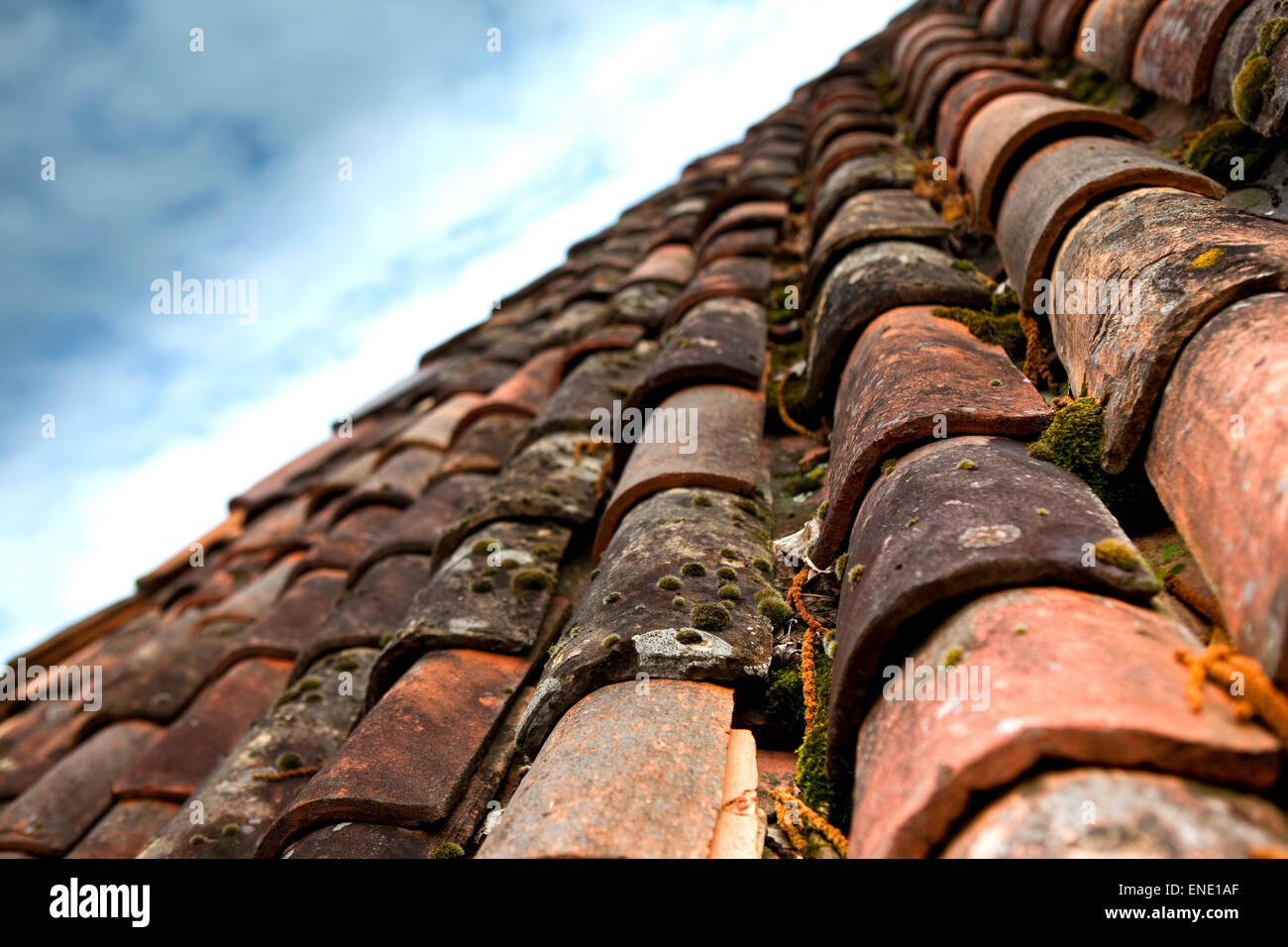 Tile roof of a house in the countryside Stock Photo - Alamy