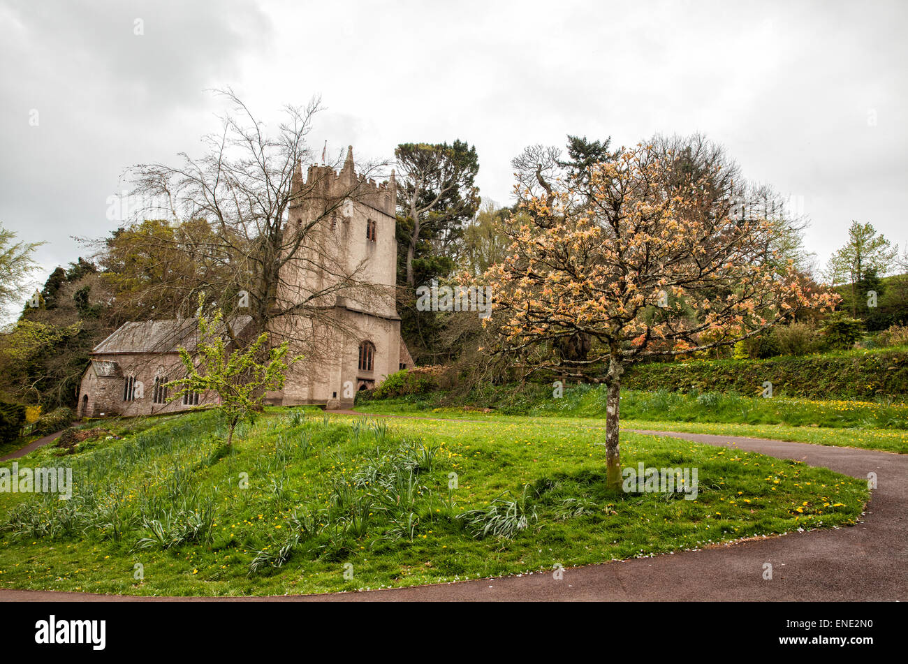 1000 year old Norman parish church in the grounds of Cockington Country ...