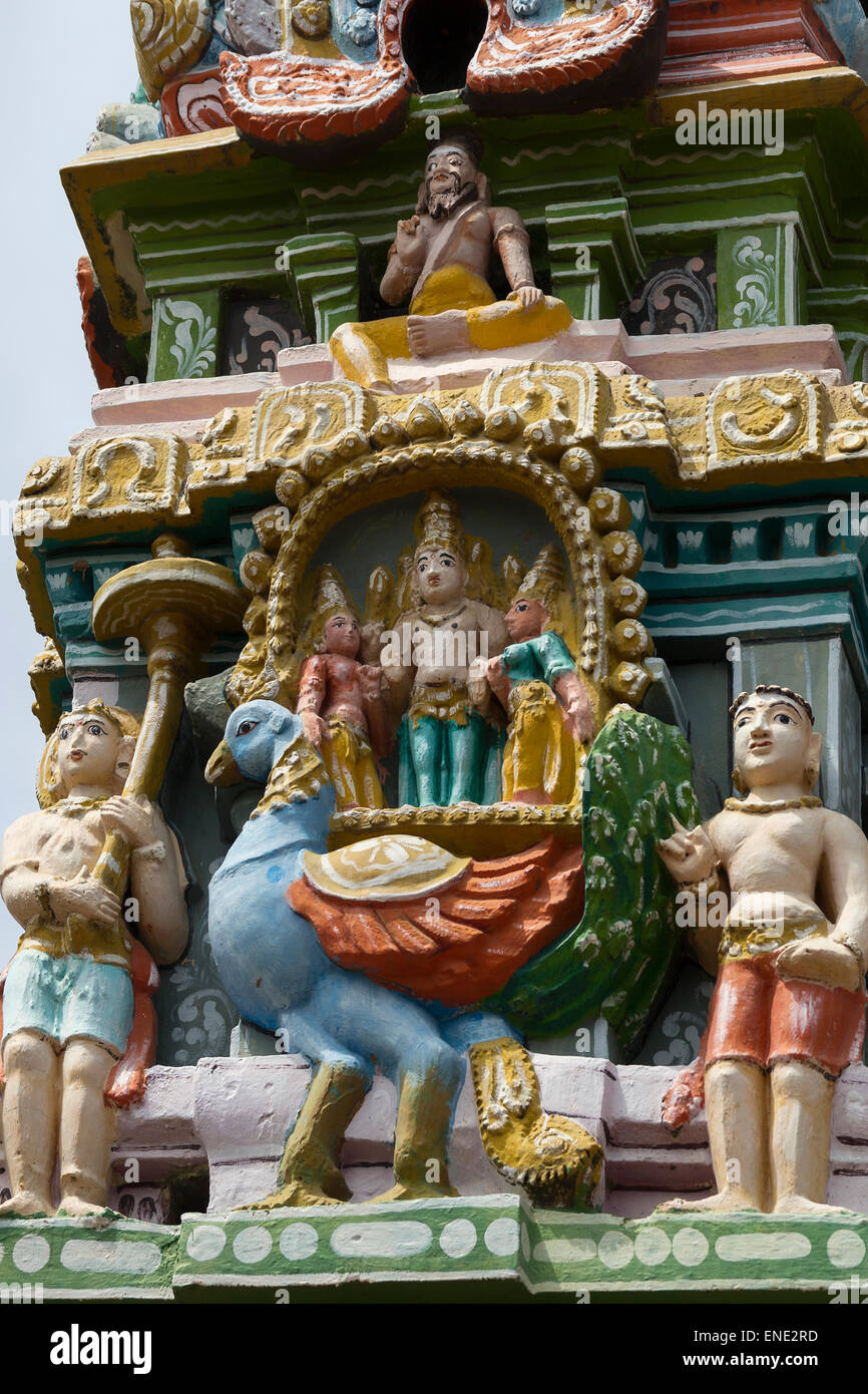 Lord Murugan and wives on Gopuram Stock Photo - Alamy