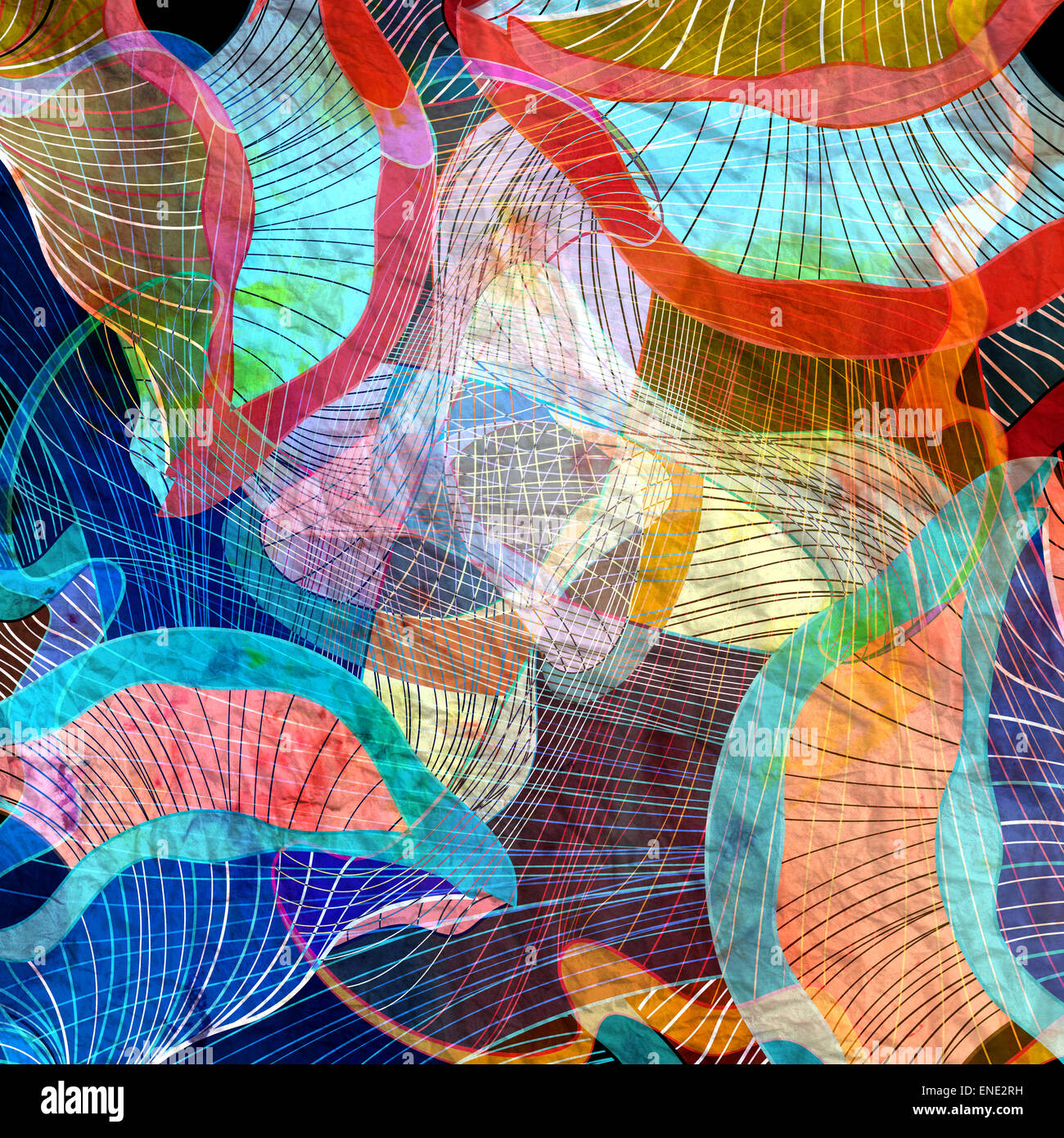 watercolor a retro background of abstract elements Stock Photo - Alamy