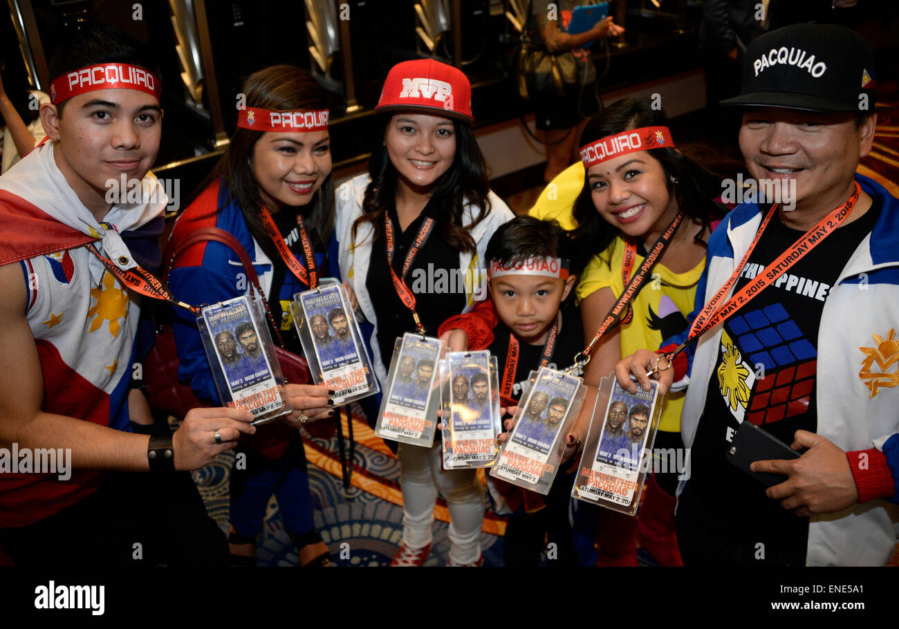 May 2.2015. Las Vegas NV.Boxing fans show their boxing fashion at the ...