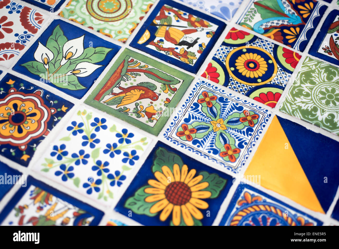 Mexican hand painted tiles hi-res stock photography and images - Alamy