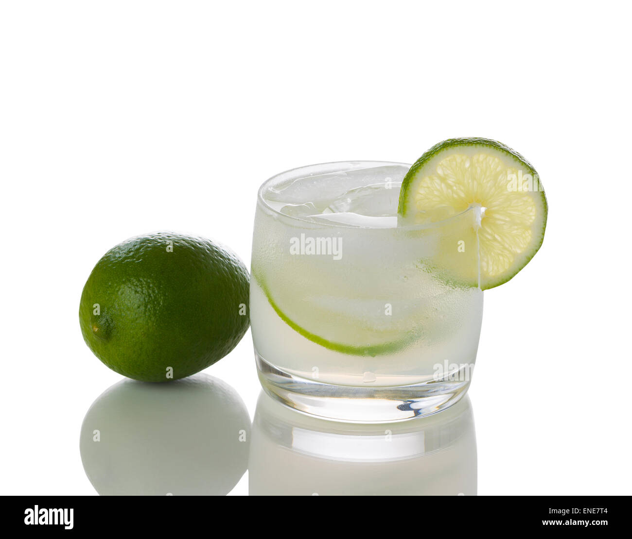 Lime drink isolated on white background with reflection Stock Photo - Alamy