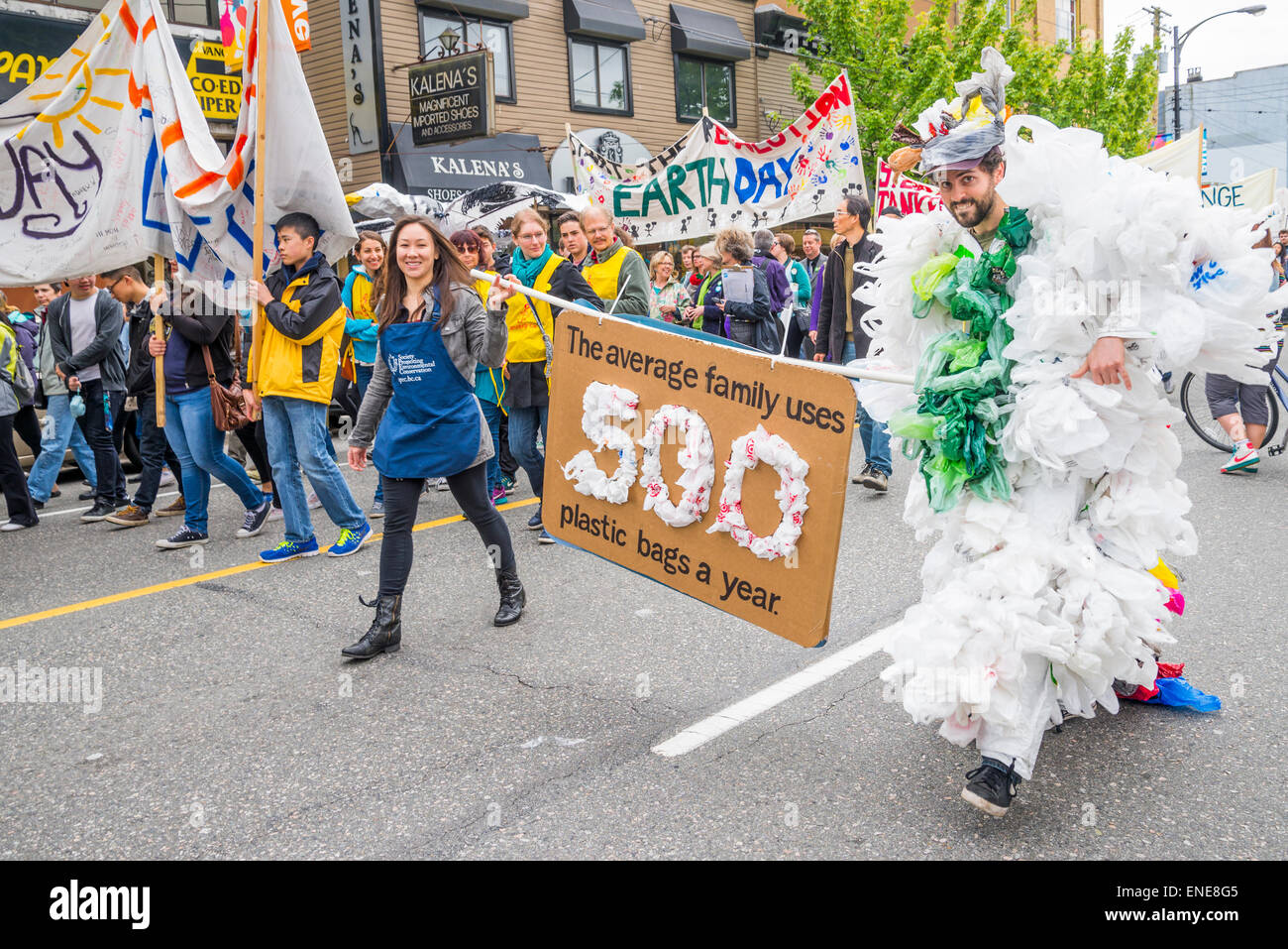 Plastic bags man 2015 earth day parade 500 hi-res stock photography and ...
