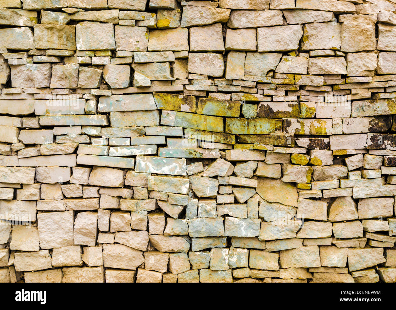 Cement free brick tile wall with old paint marks and stains Stock Photo ...