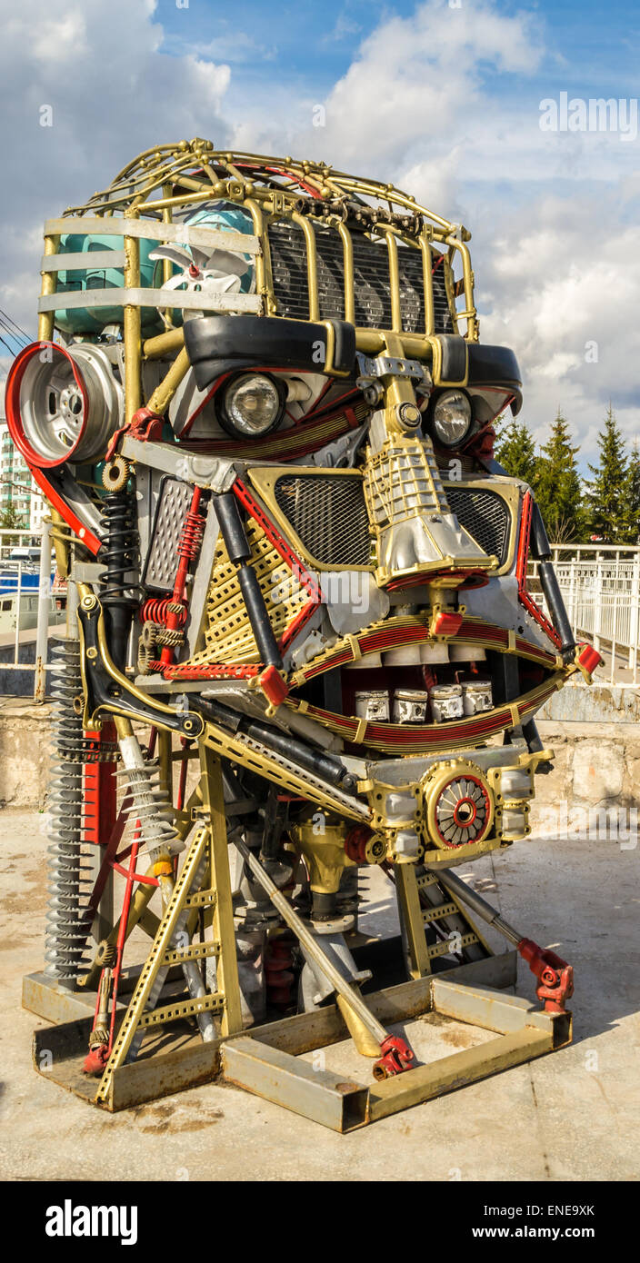 Scrap metal of various shapes in a human robot face form Stock Photo ...