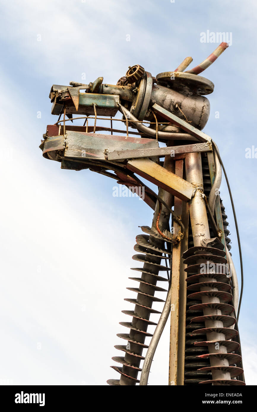 Various scrap metal welded together to create a cow head Stock Photo ...