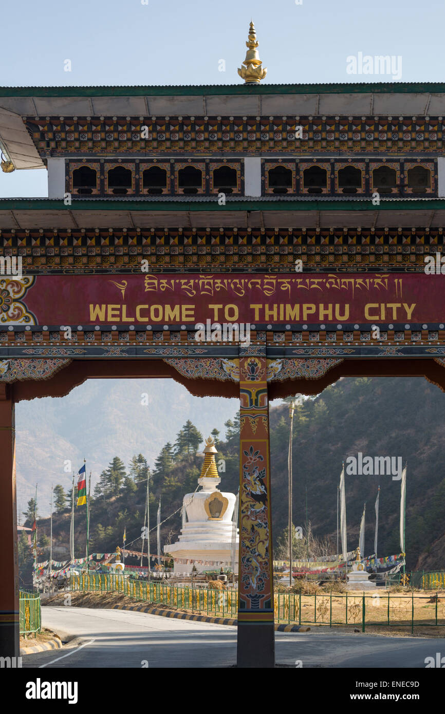 Welcome to thimphu arch and sign hi-res stock photography and images - Alamy
