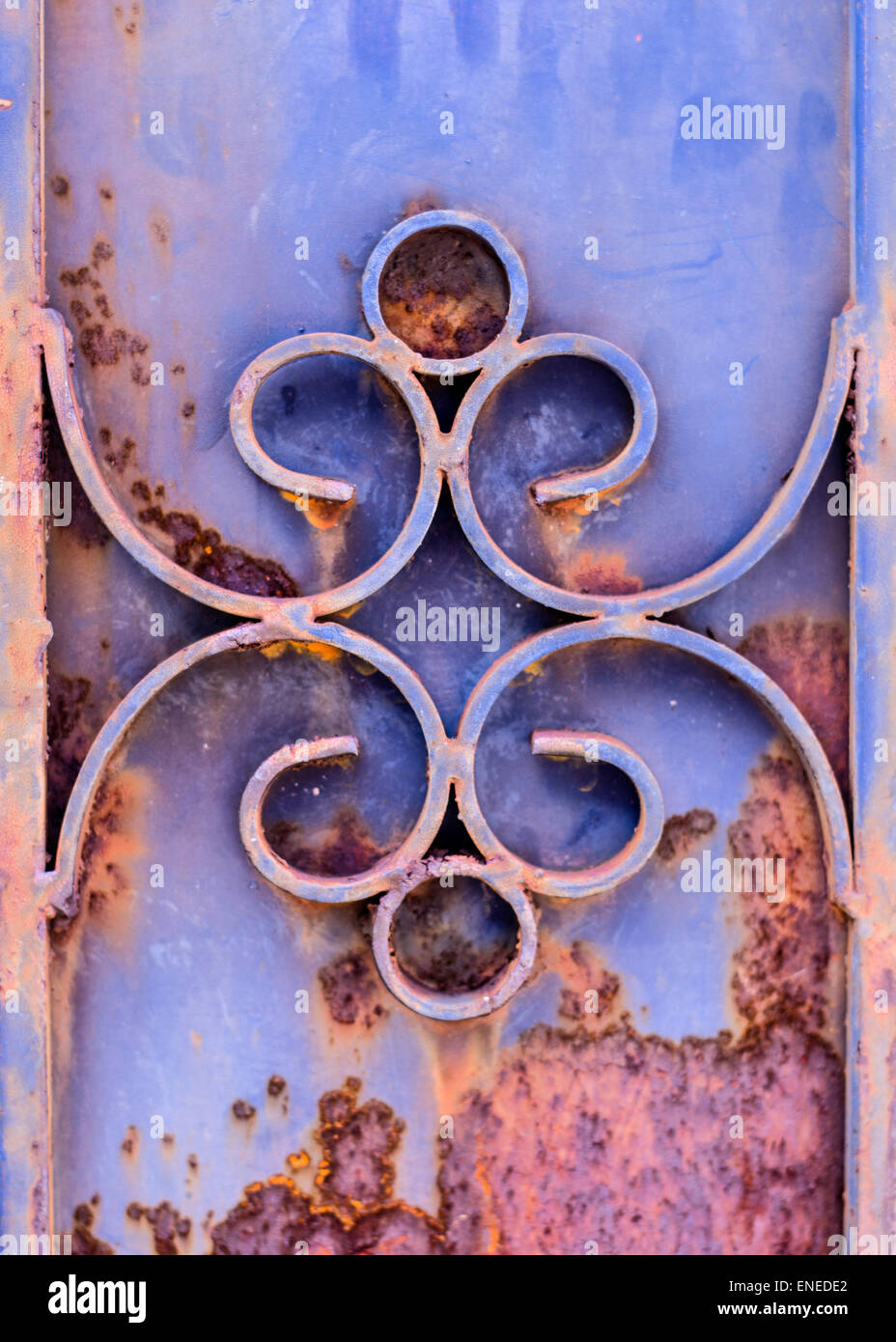 very old rust door blue color background texture Stock Photo - Alamy