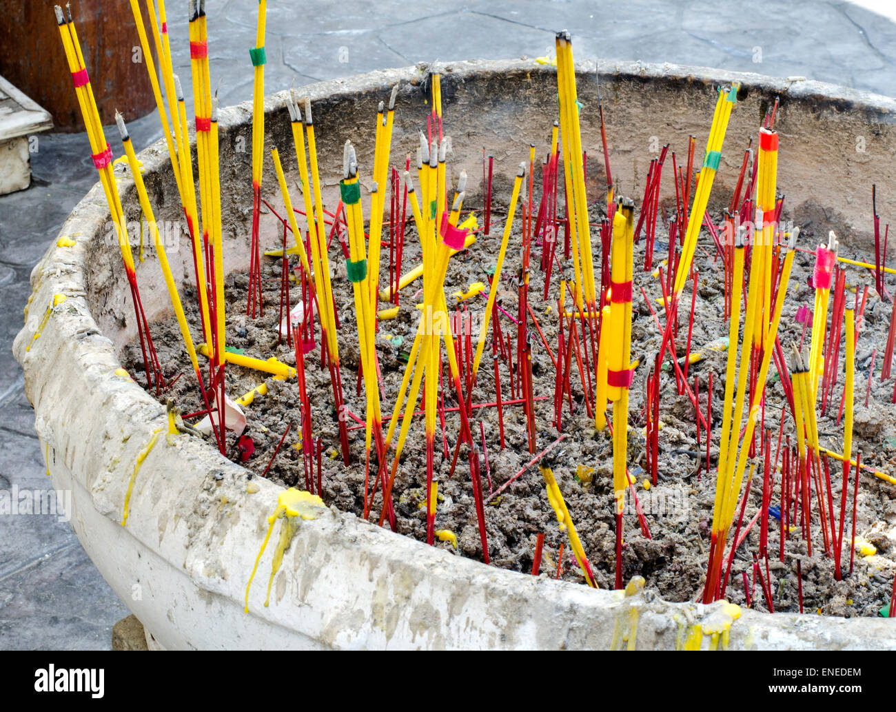 Incense burner in Thailand temple buddhism religion Stock Photo - Alamy