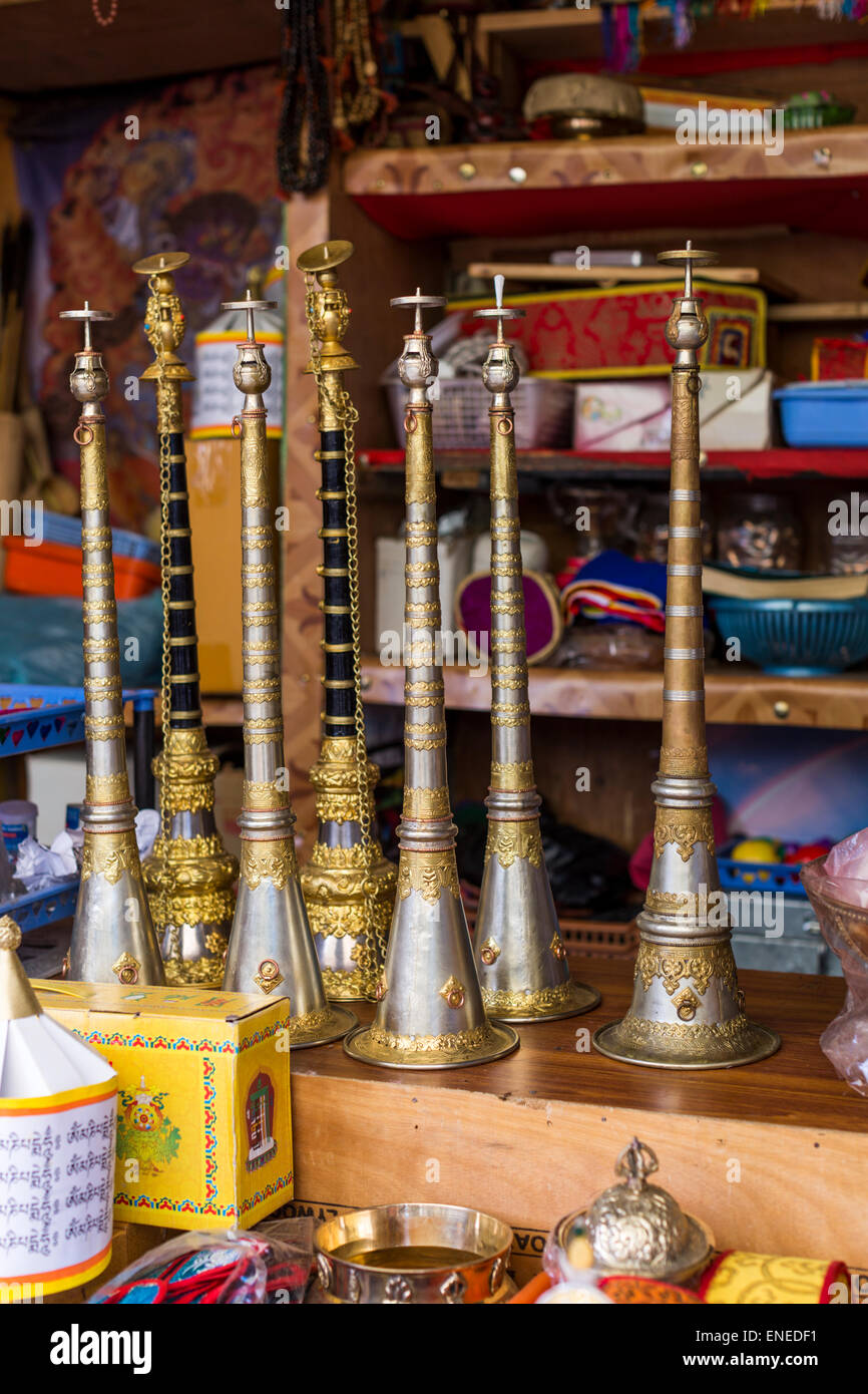 Souvenirs stall at the handicrafts market in Thimphu, Bhutan, Asia ...