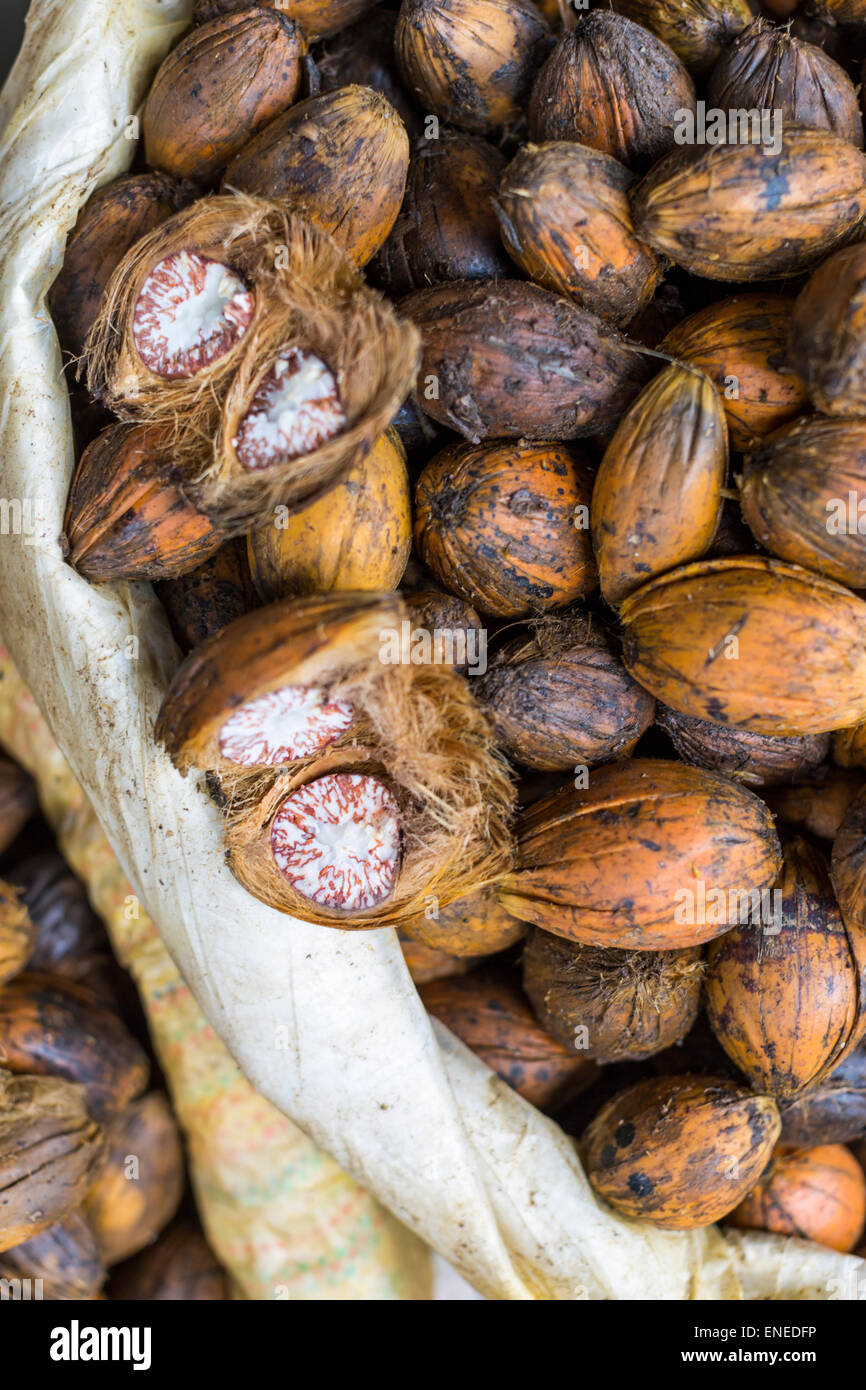 Betel nuts at the covered weekend market in Thimphu, Bhutan, Asia Stock ...