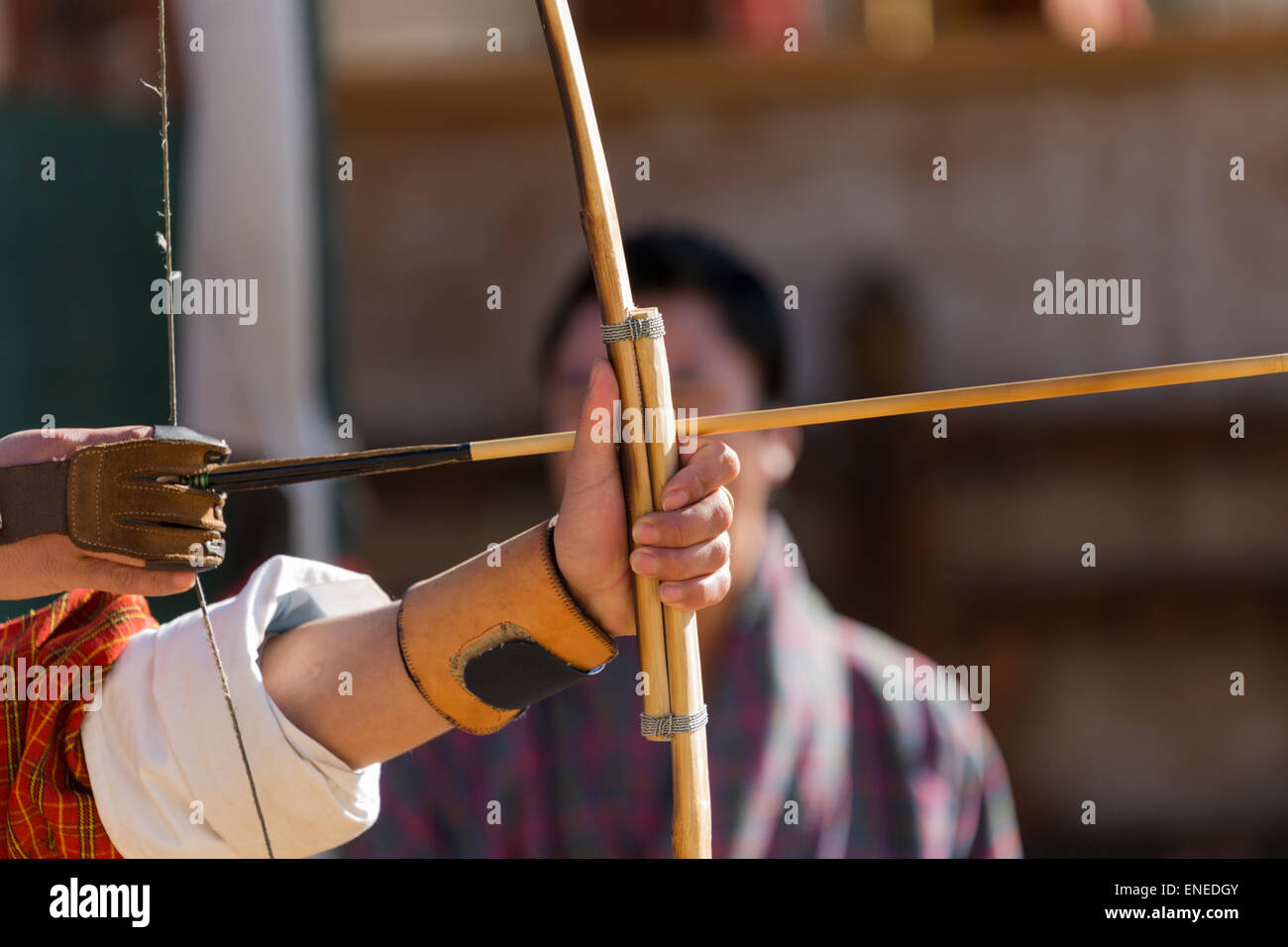 Archery with traditional bow and arrow in Thimphu, Bhutan, Asia Stock Photo - Alamy