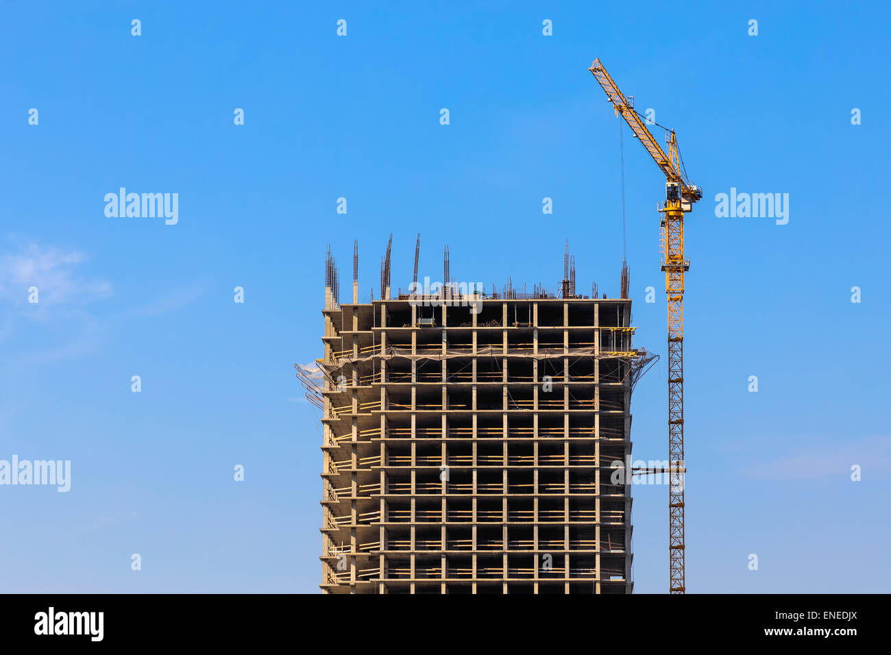 Construction crane on building site on sky background Stock Photo - Alamy