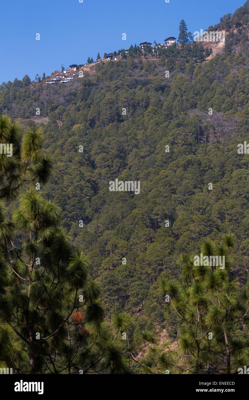 Hilltop monastery near Wangdue Phodran, Bhutan, Asia Stock Photo - Alamy