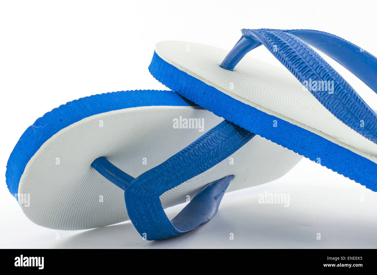 white blue Slippers isolated on white background Stock Photo - Alamy