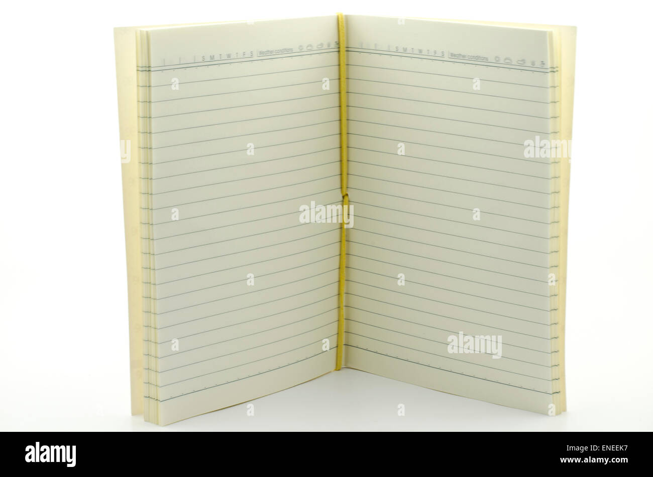 open stand notebook isolated on white background Stock Photo - Alamy