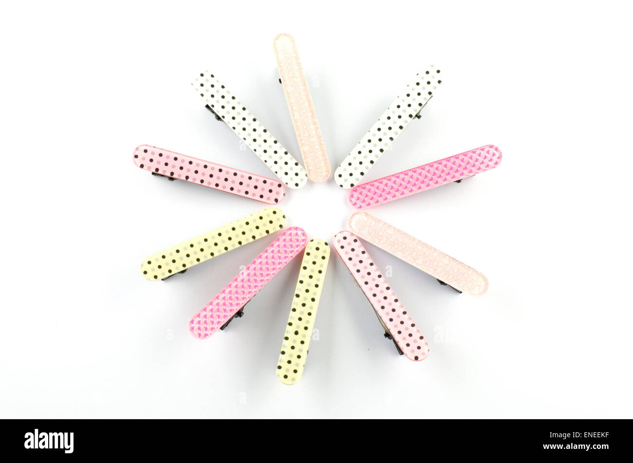 colorful many hairpin isolated on white background Stock Photo - Alamy