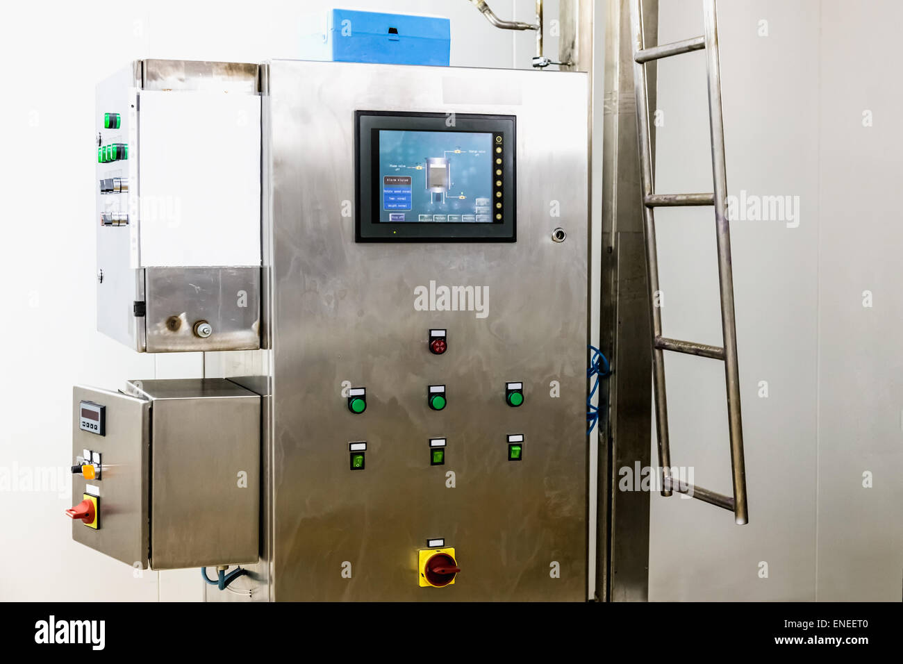 Control panel equipment on water conditioning or distillation room on ...