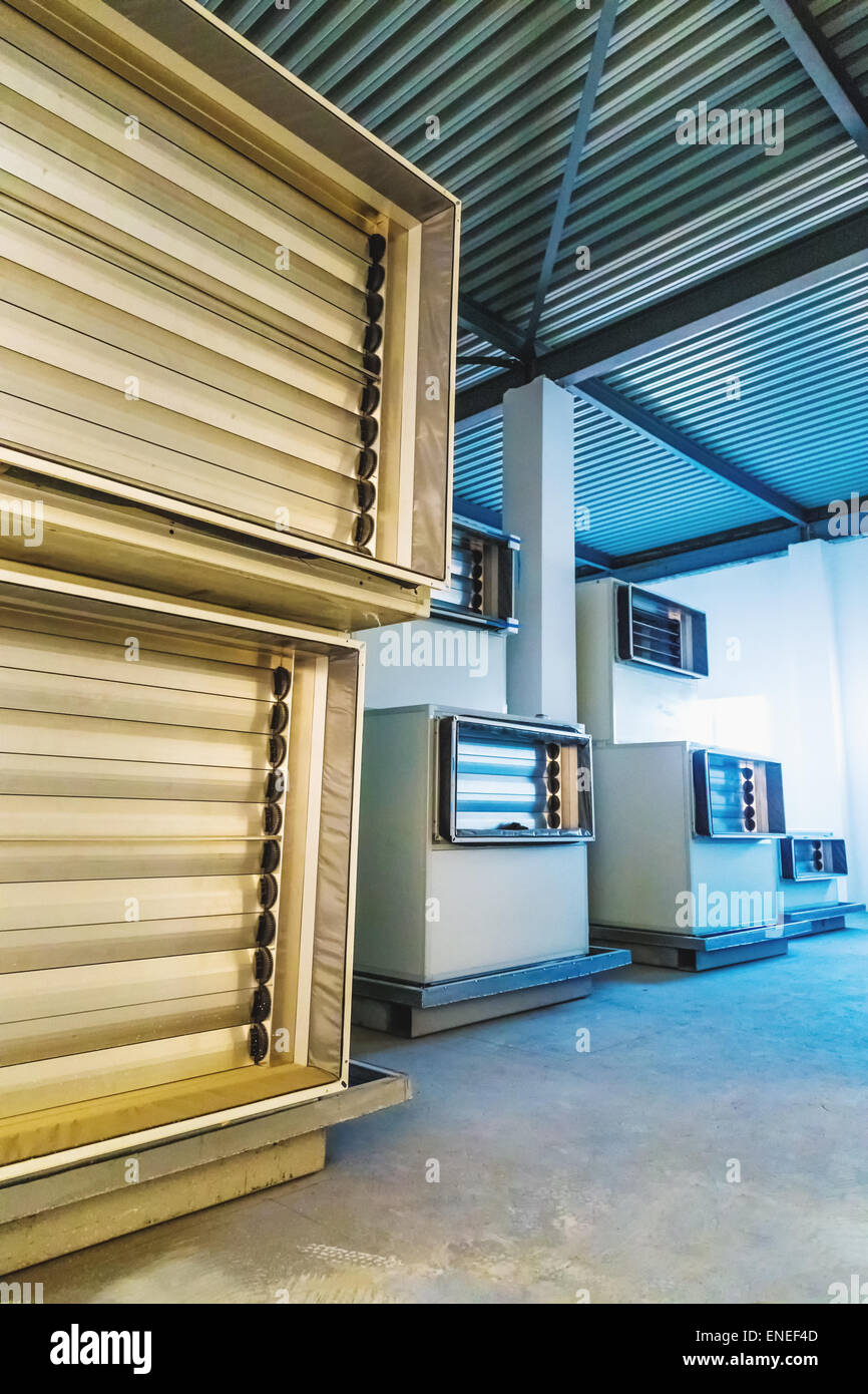 Air conditioning room interior with equipment on pharmaceutical ...