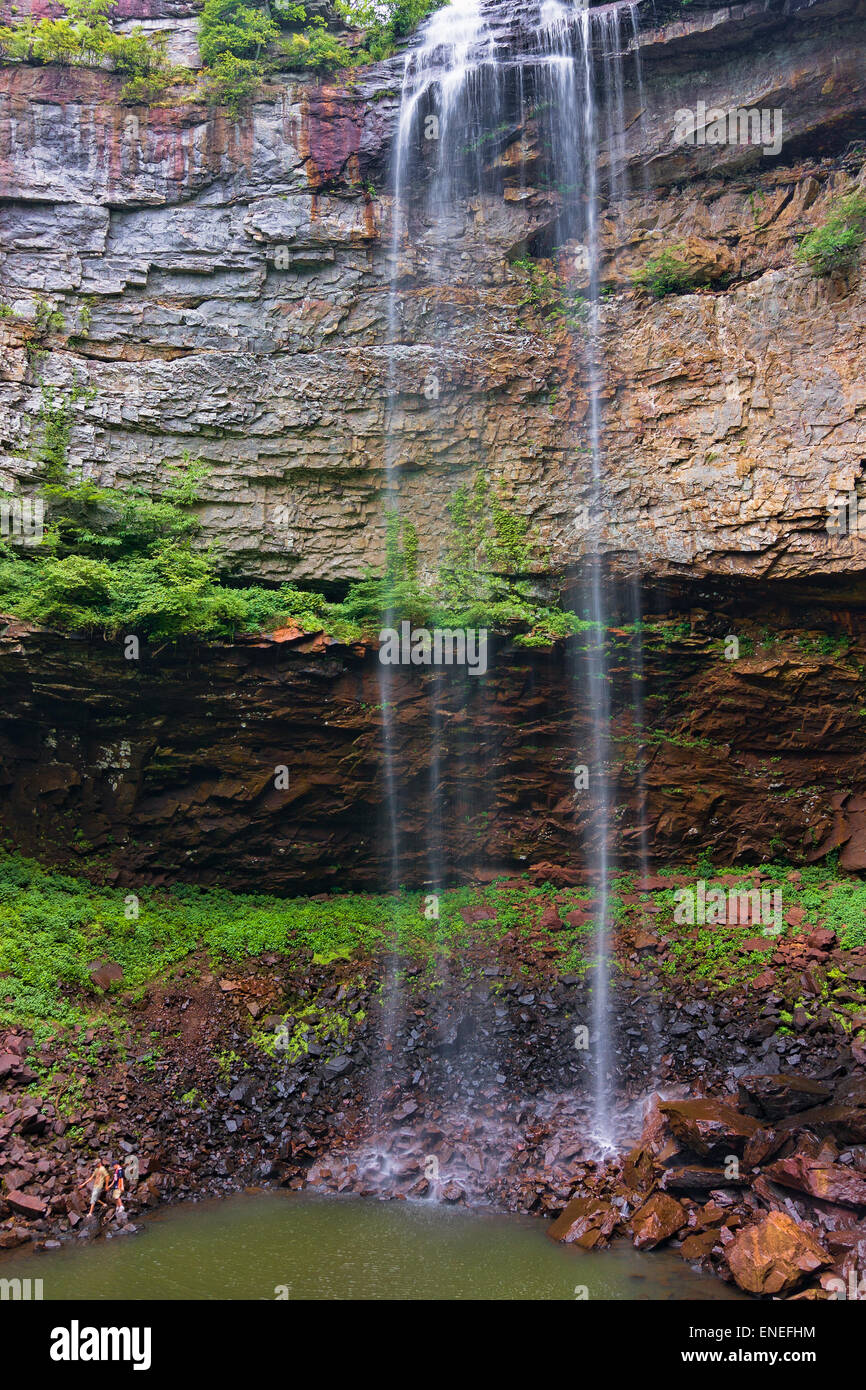Fall Creek Falls from the bottom of the falls, Tennessee, USA Stock ...