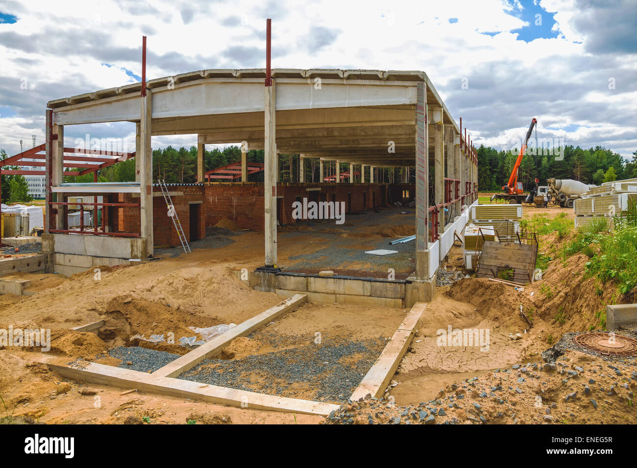 Building under construction on the building site Stock Photo - Alamy