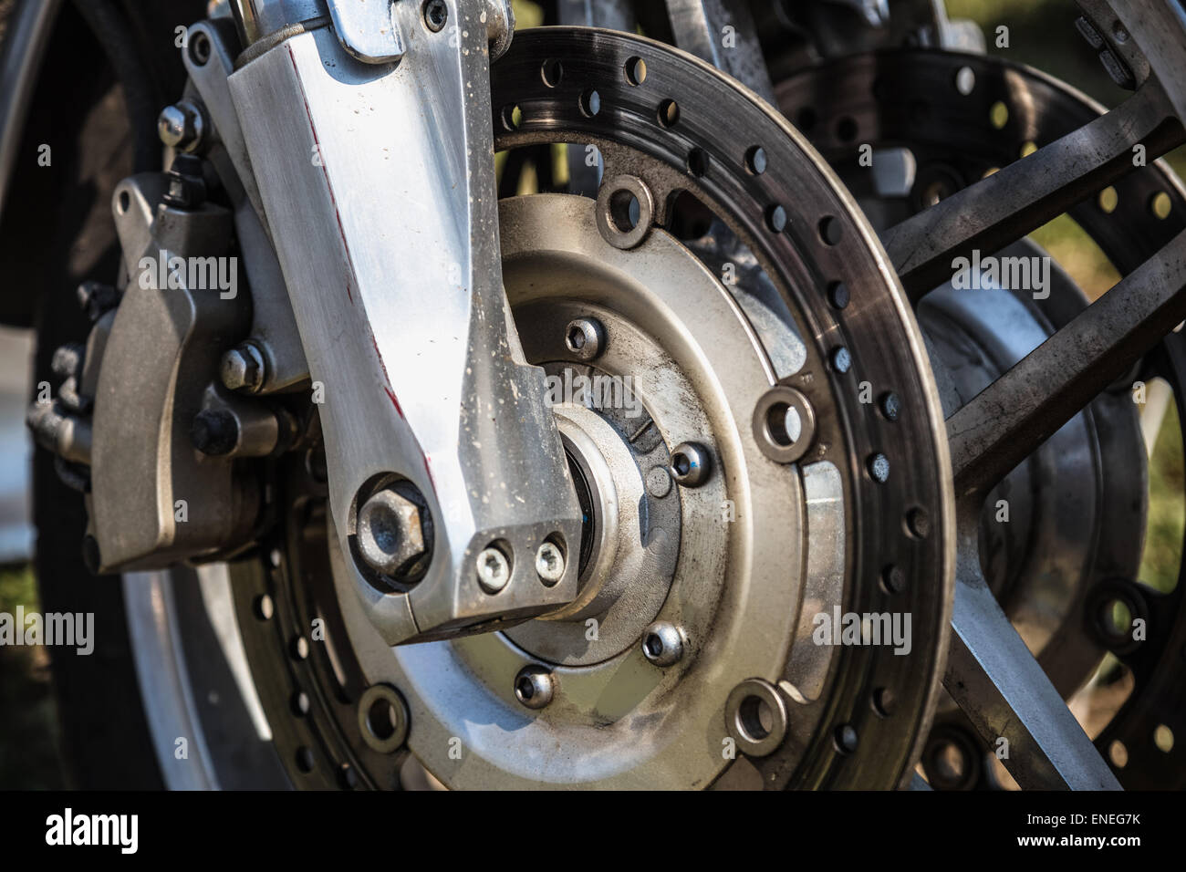 Sport bike or motorcycle brake disk closeup Stock Photo - Alamy