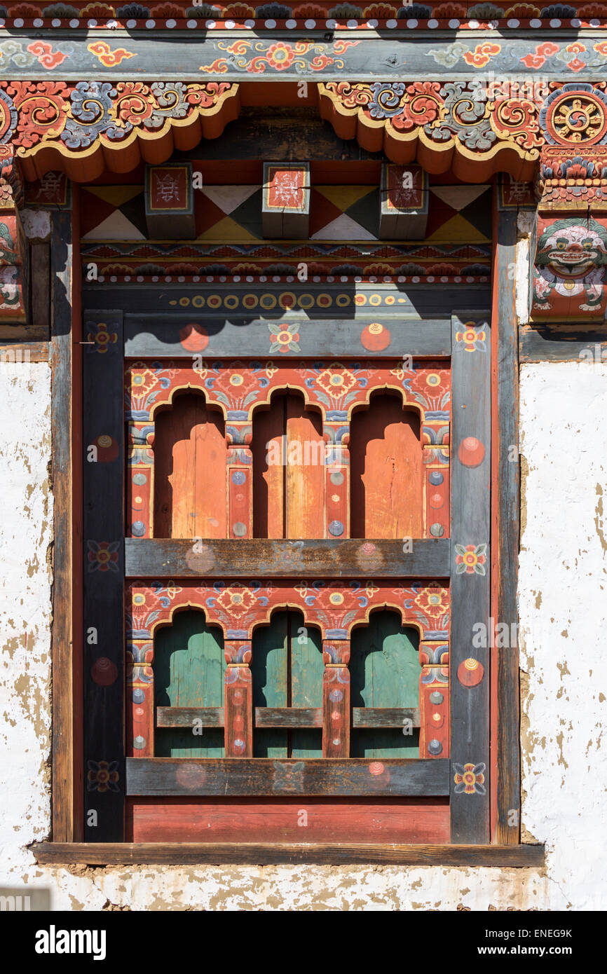 Architectural details of the Gangtey Monastery, Phobjikha Valley ...