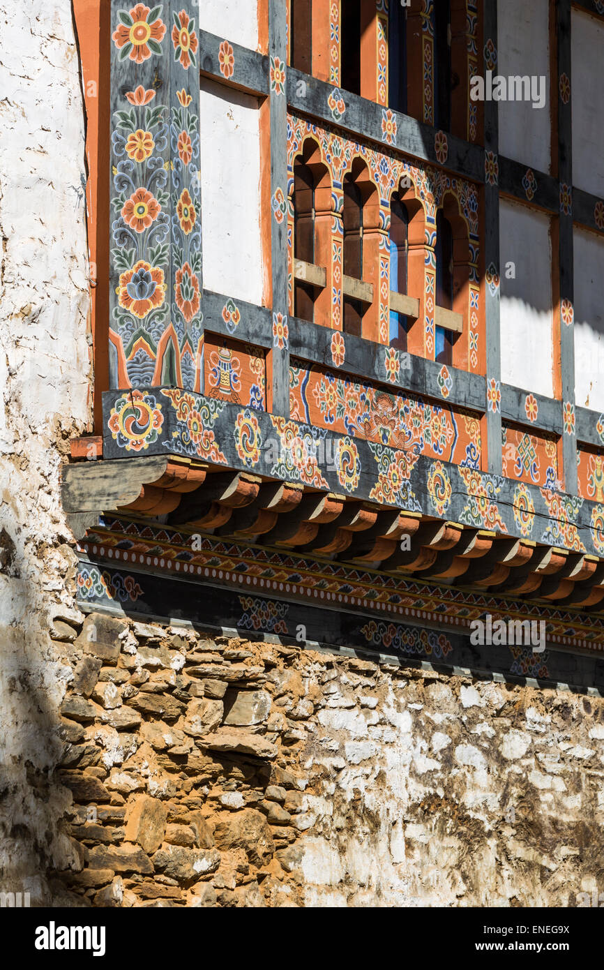 Architectural details of the Gangtey Monastery, Phobjikha Valley ...