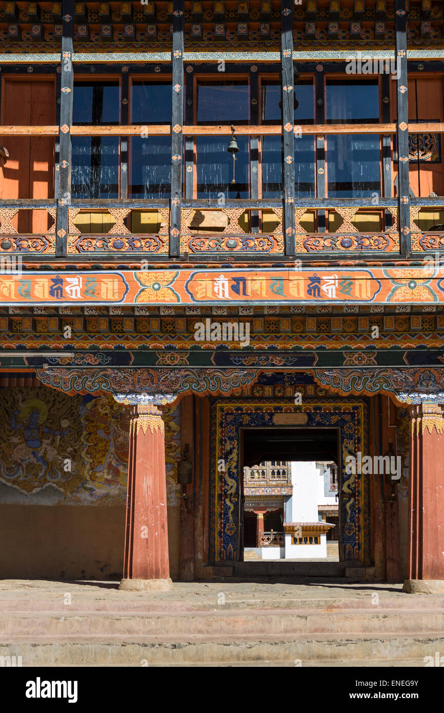 Architectural details of the Gangtey Monastery, Phobjikha Valley ...