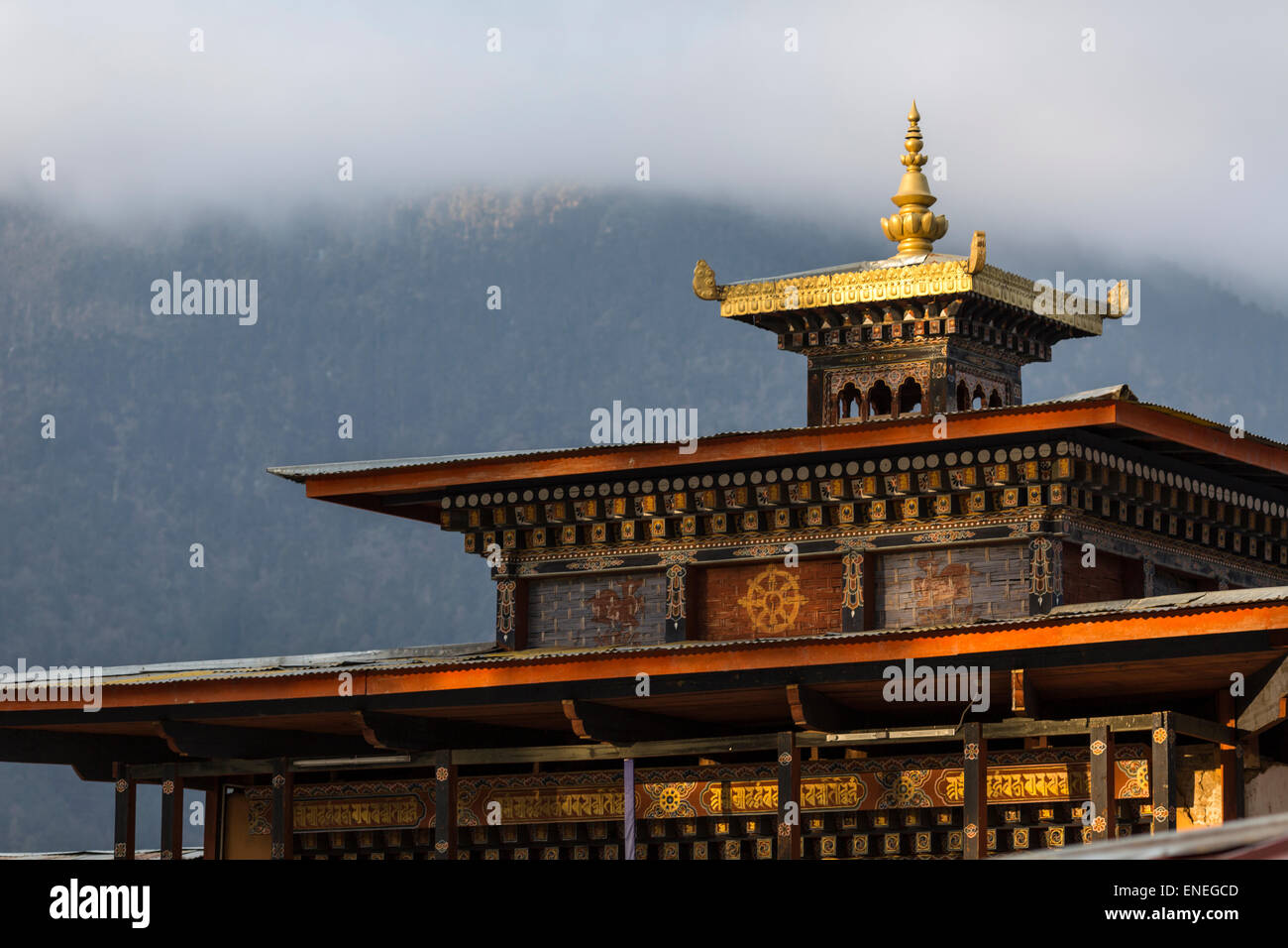 Architectural details of the Gangtey Monastery, Phobjikha Valley ...