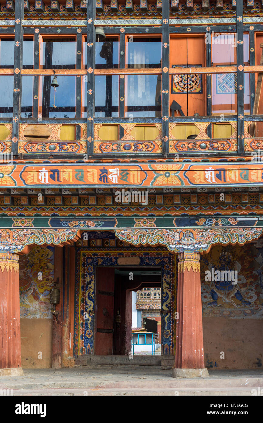 Architectural details of the Gangtey Monastery, Phobjikha Valley ...