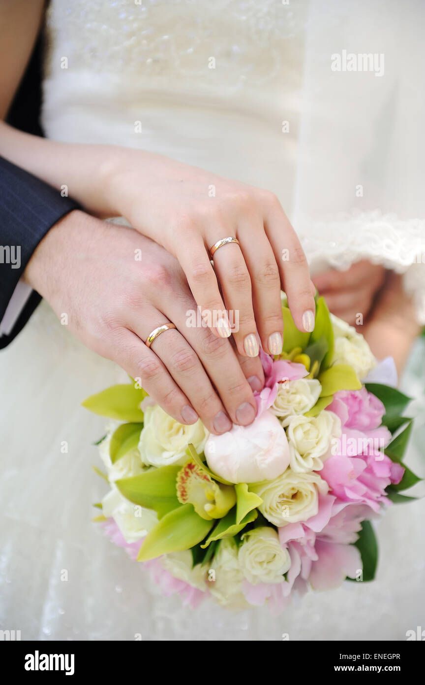 hands of the bride and groom together Stock Photo - Alamy