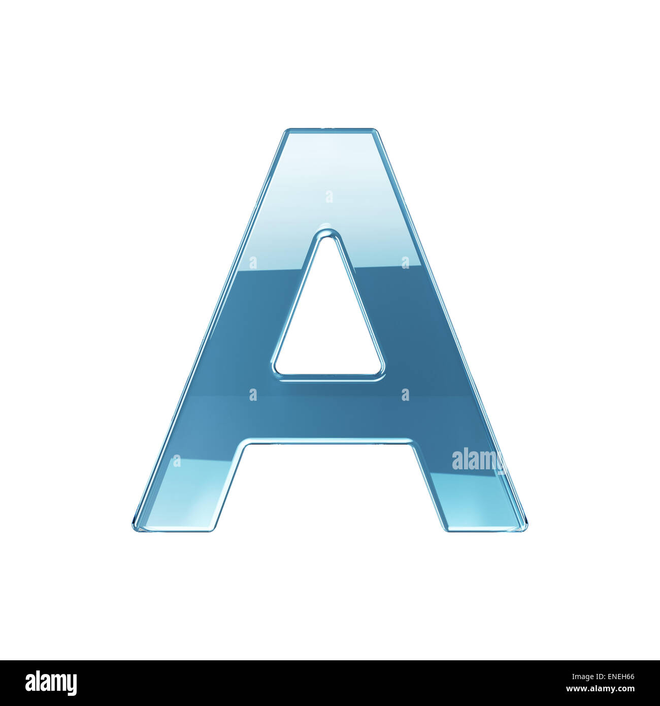 3d render of glass glossy transparent alphabet letter symbol - A ...