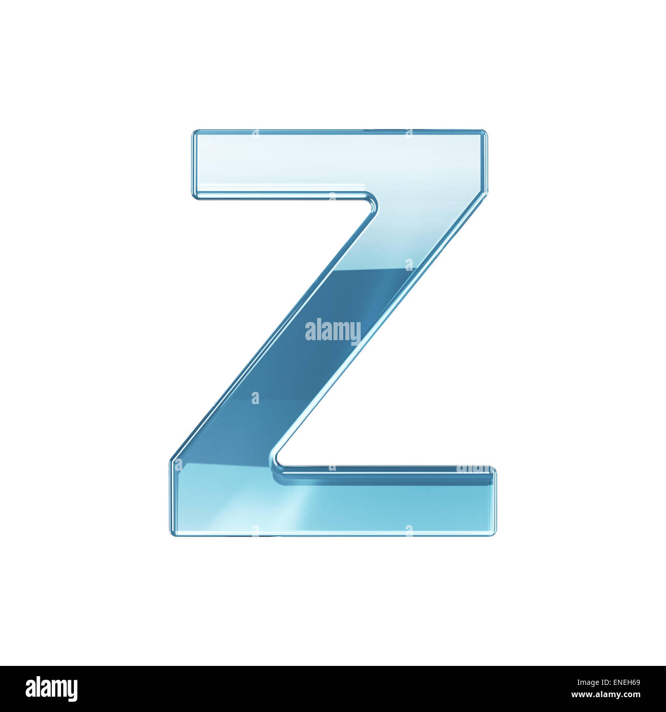3d render of glass glossy transparent alphabet letter symbol - Z ...