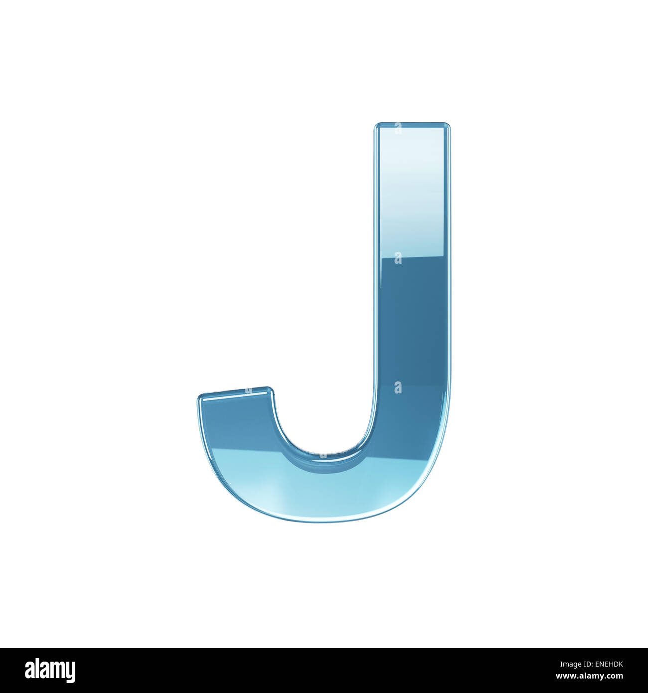 3d render of glass glossy transparent alphabet letter symbol - J ...