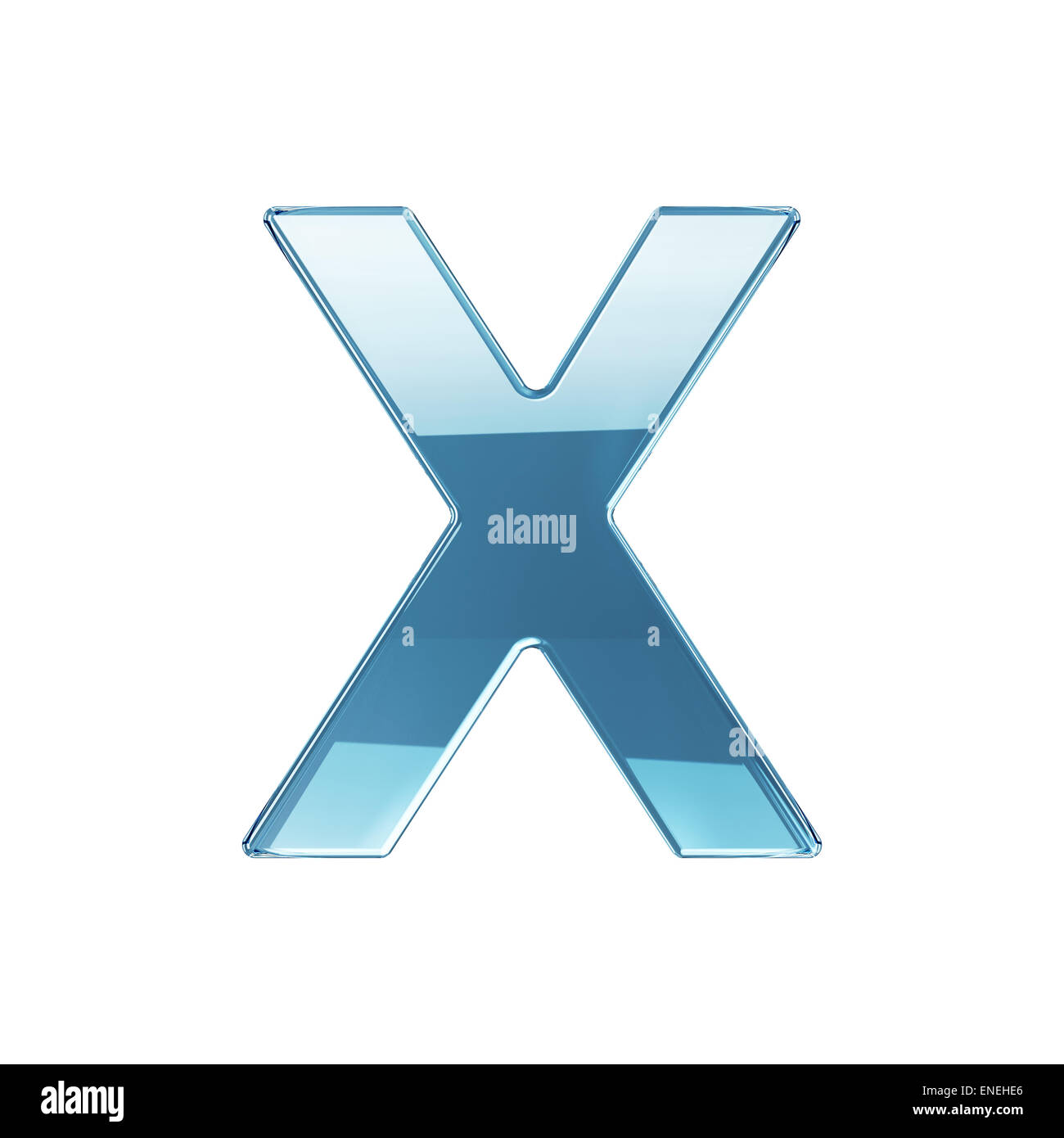 3d render of glass glossy transparent alphabet letter symbol - X ...