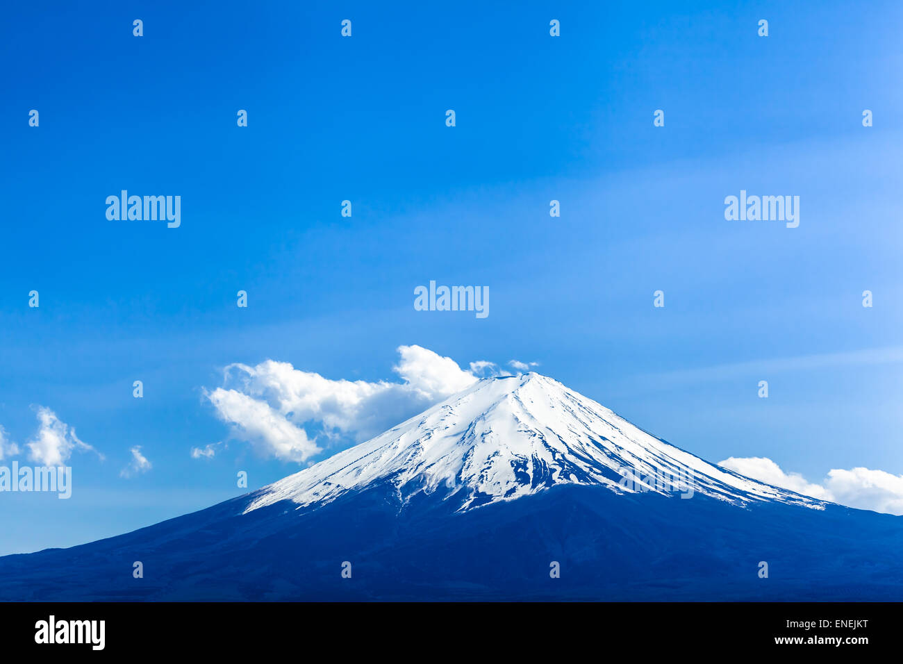 Snowcapped Mount Fuji - Beautiful snowy Mt. Fuji in front of the blue ...