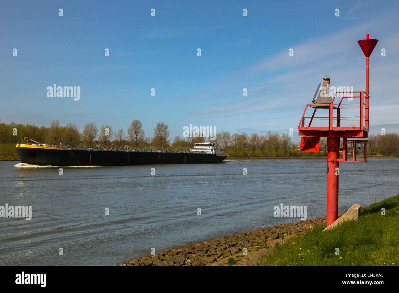 Solar powered beacon along river Noord, Netherlands Stock Photo - Alamy