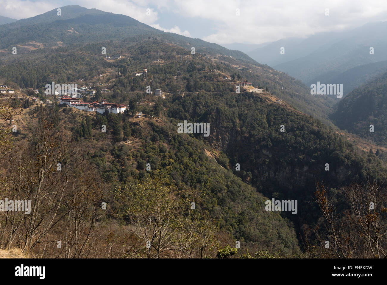 Long view of Trongsa Dzong, Trongsa, Central Bhutan, Asia Stock Photo ...