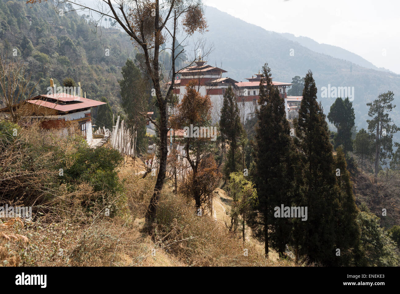 Long view of Trongsa Dzong, Trongsa, Central Bhutan, Asia Stock Photo ...