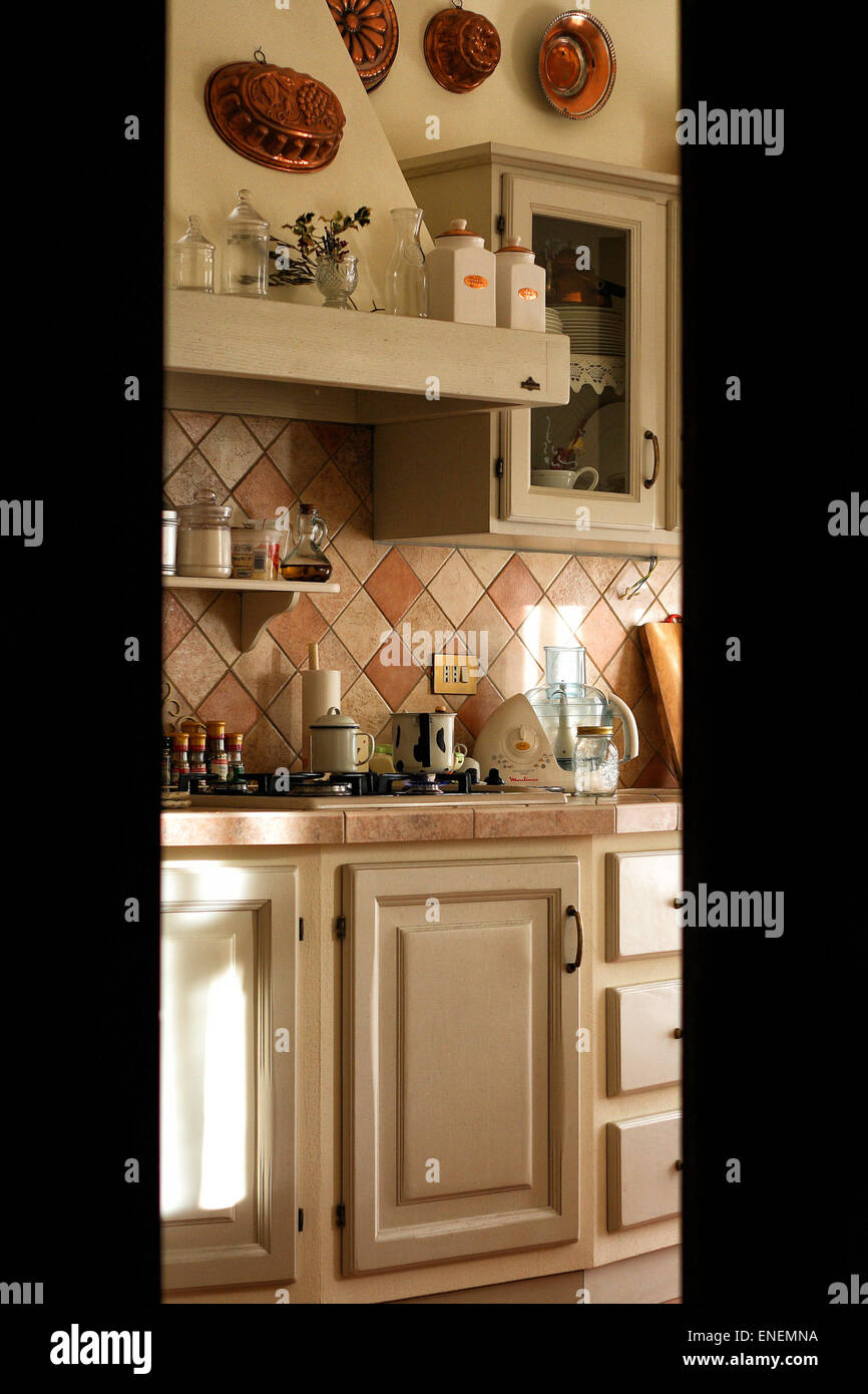 Lived-in Tuscan Kitchen Stock Photo - Alamy