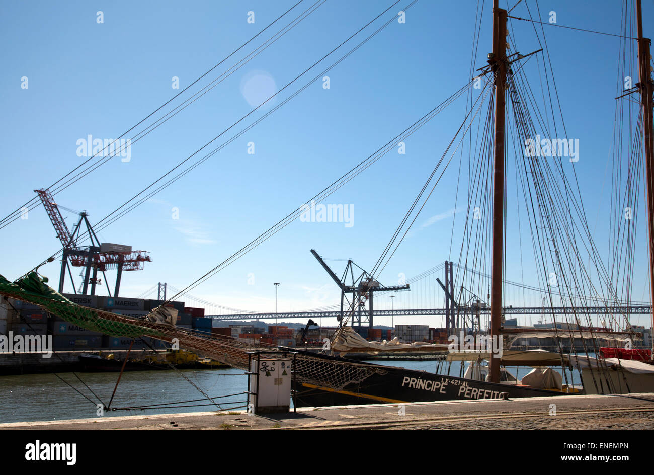 Marina Docks along River Tagus at Alcantara Mar in LIsbon - Portugal ...