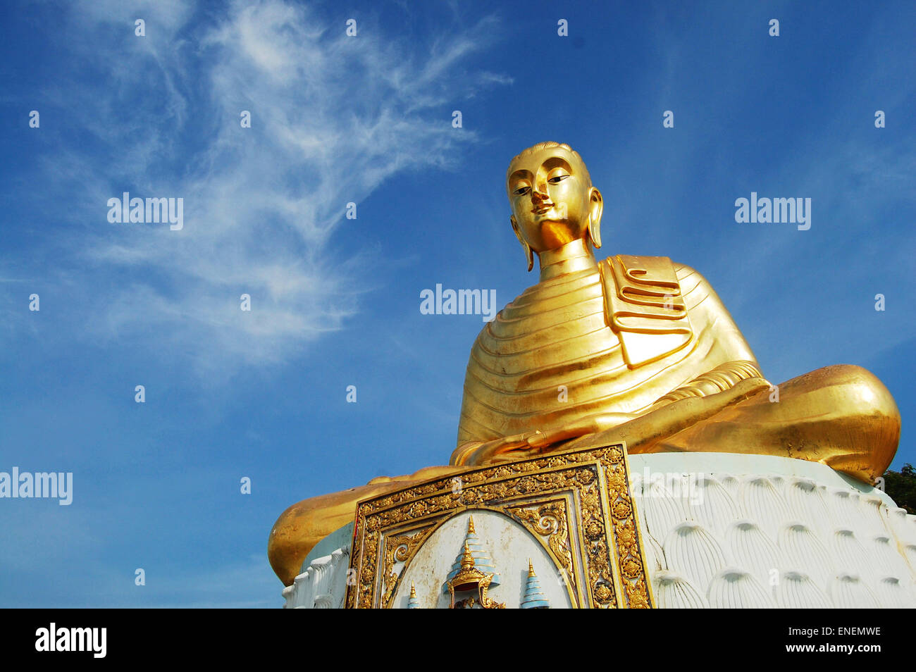 Buddha statue at Wat Phra Mahathat chedi Pakdee Prakard Situated on top ...