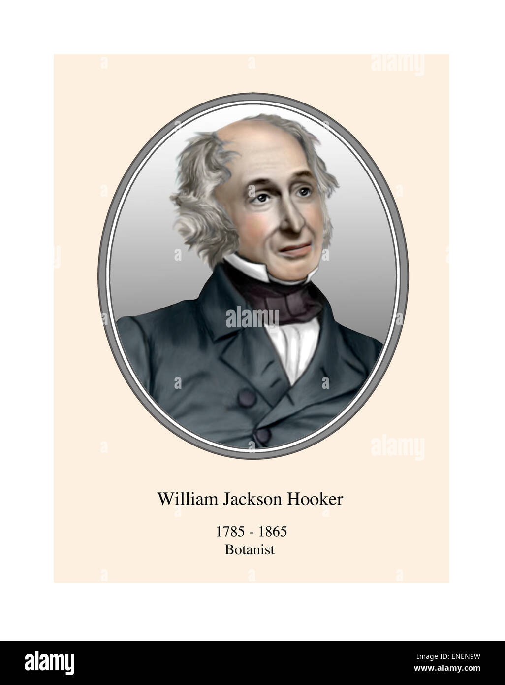 William Jackson Hooker Portrait Modern Illustration Stock Photo - Alamy