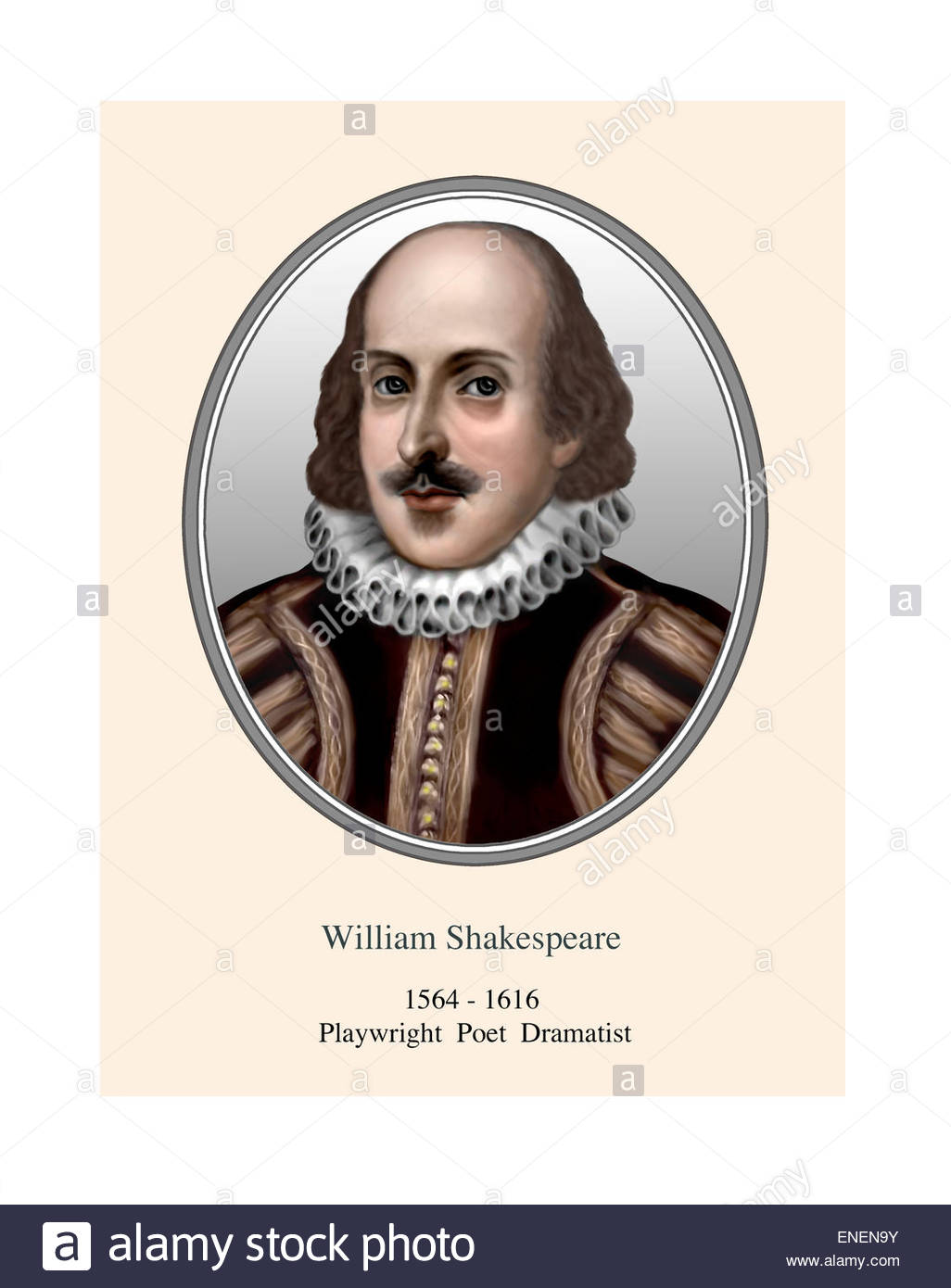 Illustration Portrait Shakespeare William Stock Photos & Illustration ...